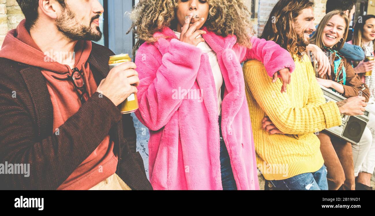 Group women drinking smoking cigarettes hi-res stock photography and ...