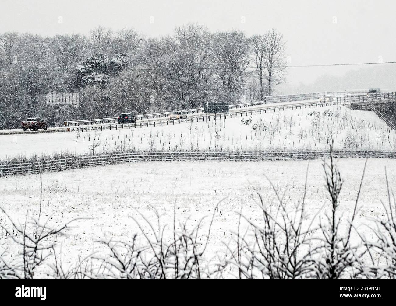 A cars in Bedale, North Yorkshire, after overnight snow hit parts of ...