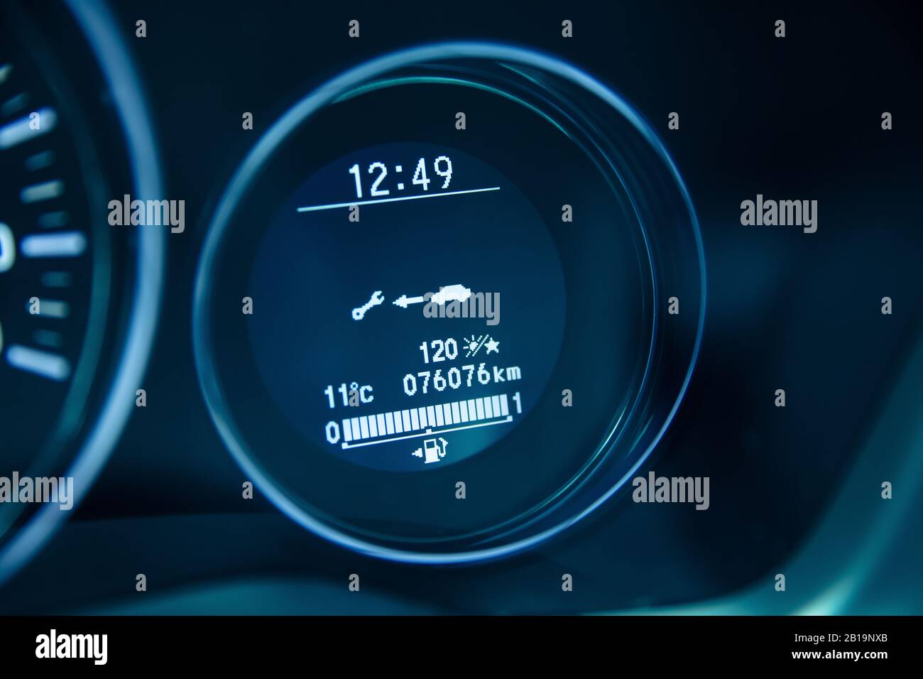 Car service display on dashboard Stock Photo - Alamy