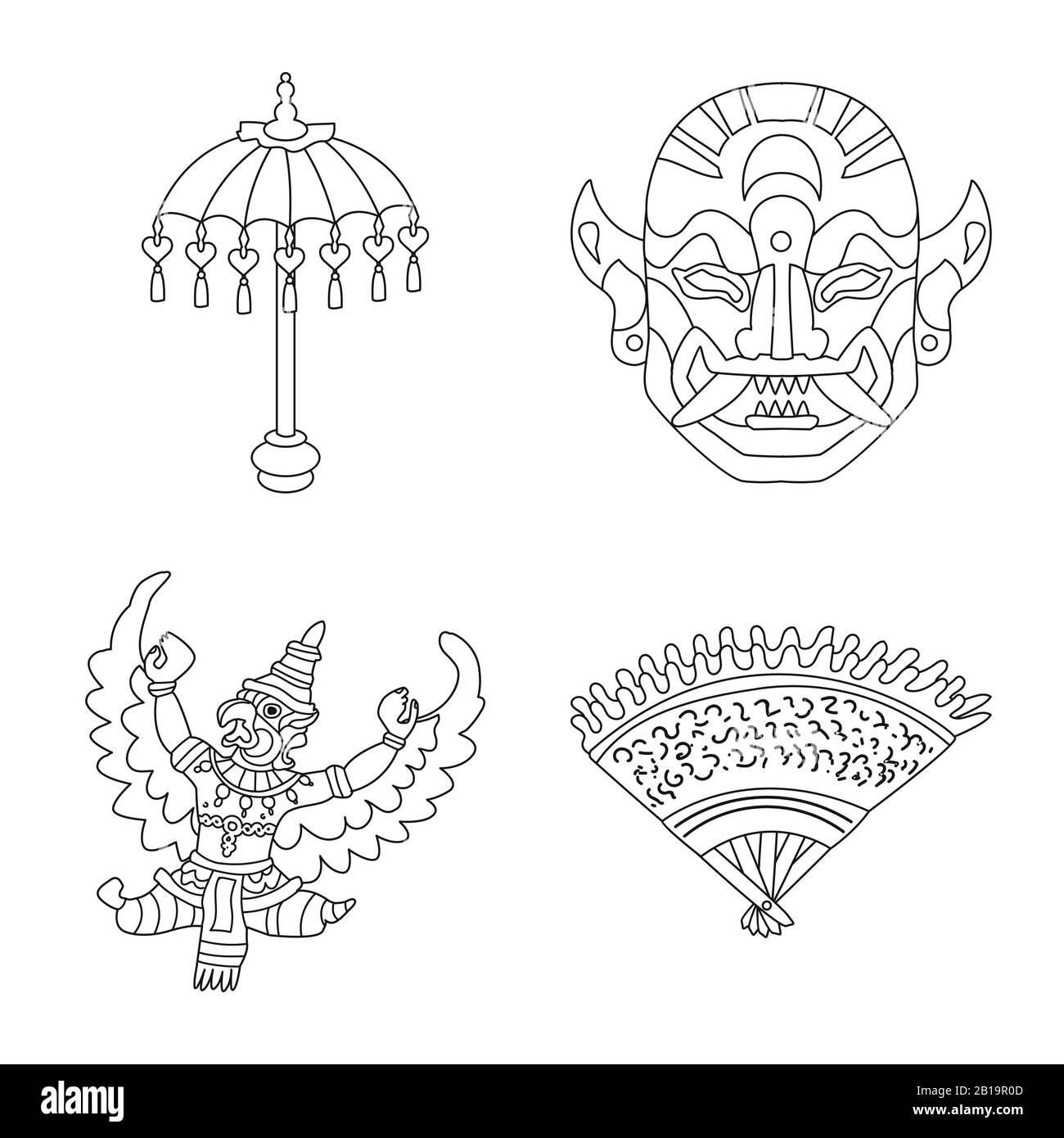 Vector design of balinese and caribbean logo. Set of balinese and ...
