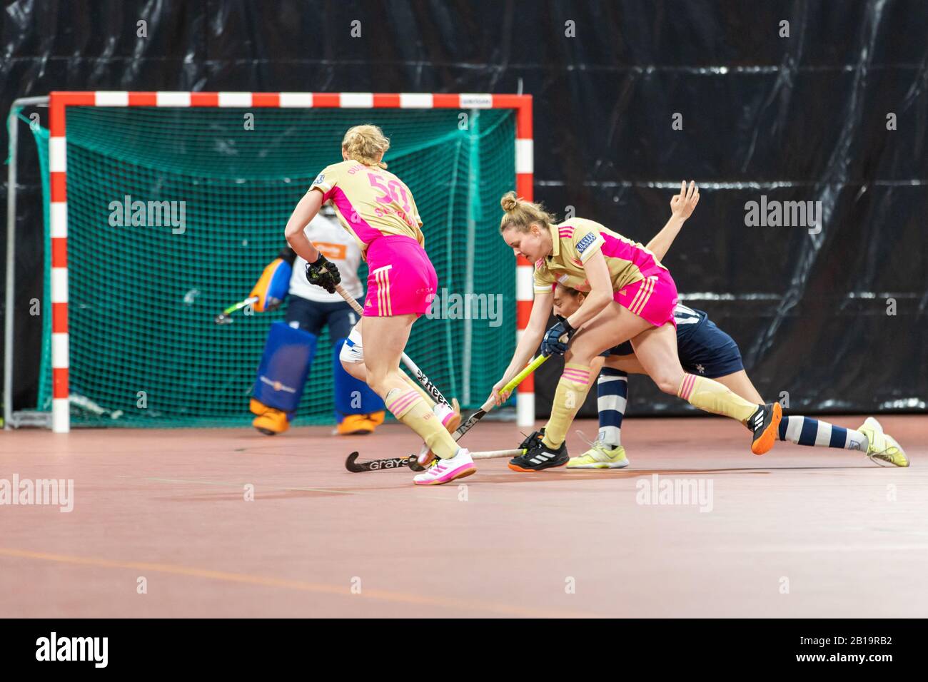 The Hague, Netherlands - FEBRUARY 16, 2020: Charlie works EuroHockey ...