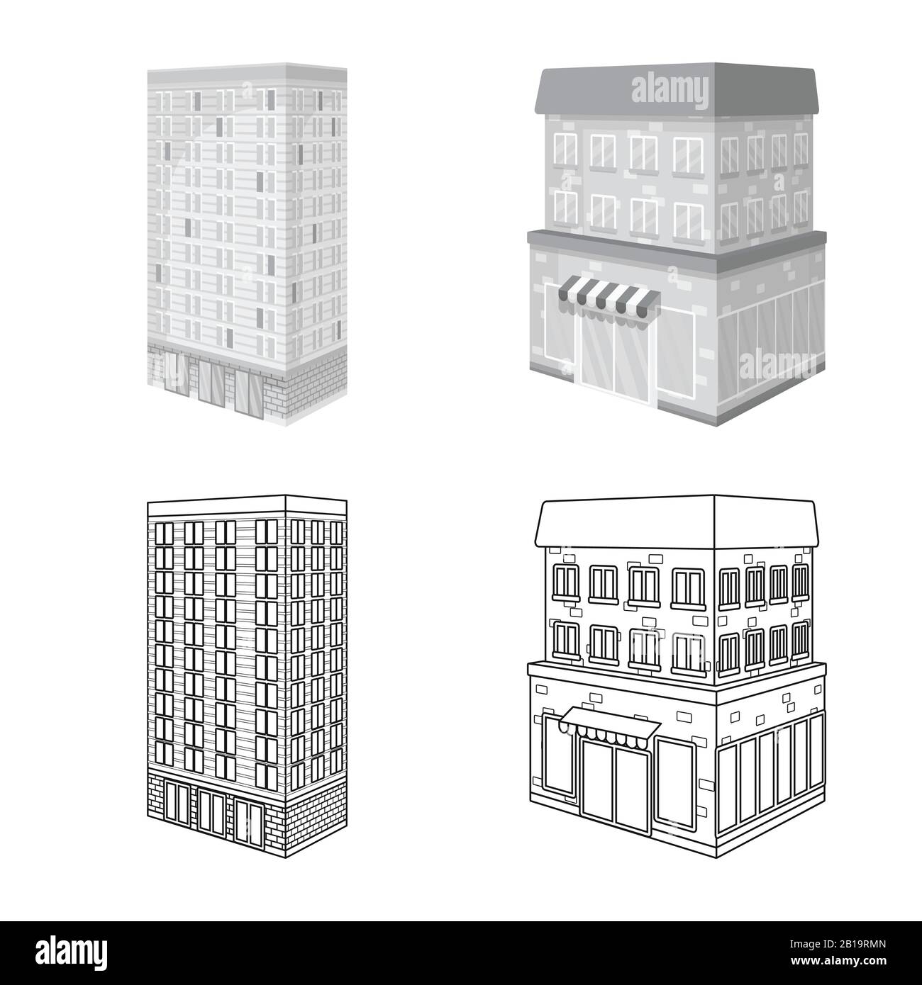 Vector design of construction and building symbol. Collection of ...