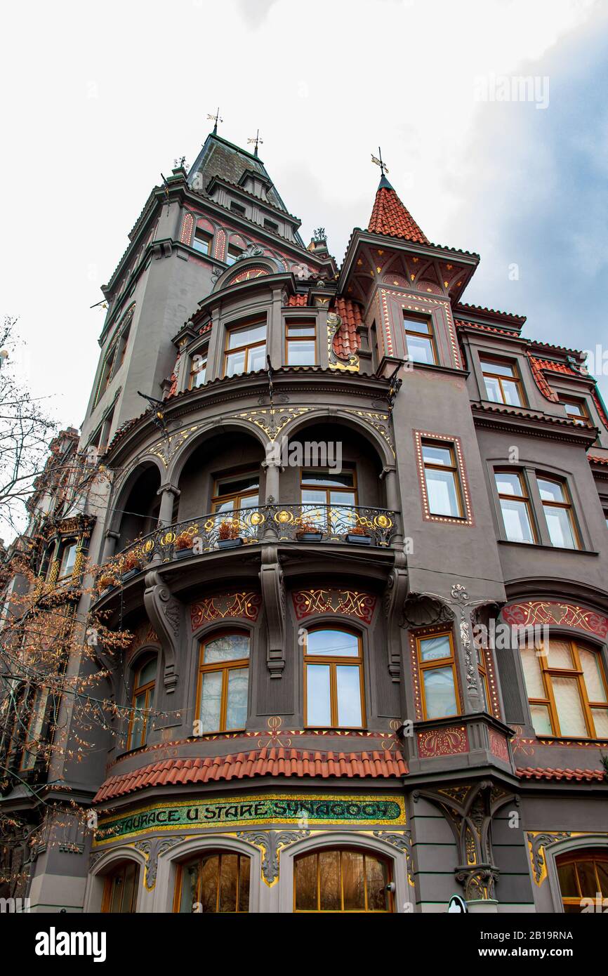 Beautiful Synagogue in Prague Jewish quarter Stock Photo - Alamy
