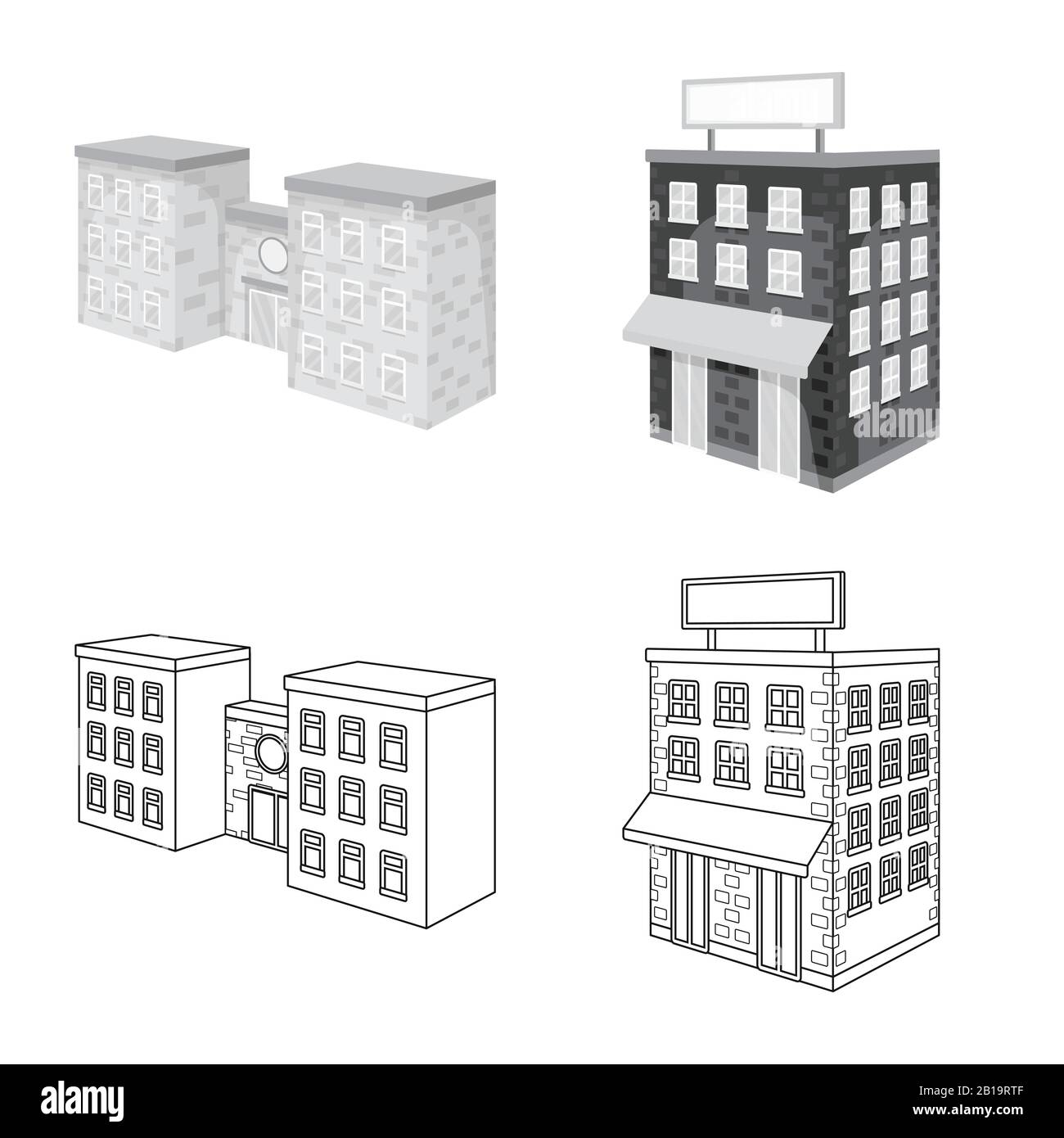 Vector illustration of construction and building symbol. Set of ...