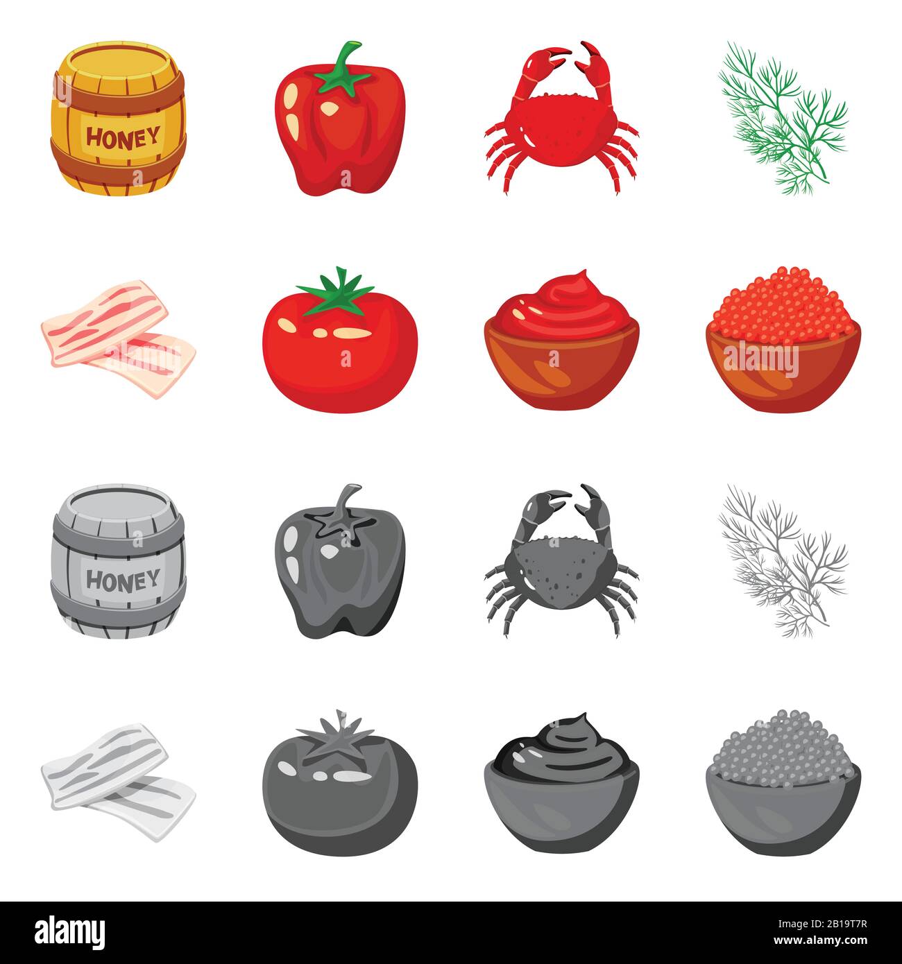 Isolated object of taste and product sign. Collection of taste and ...