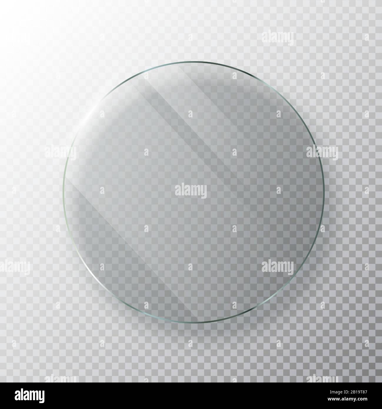Transparent round glass frame isolated on transparent background ...