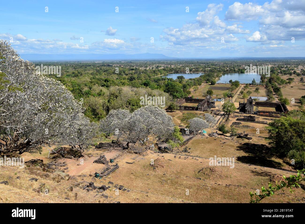 View from Wat Phou temple mountain, Champasak, Laos Stock Photo - Alamy