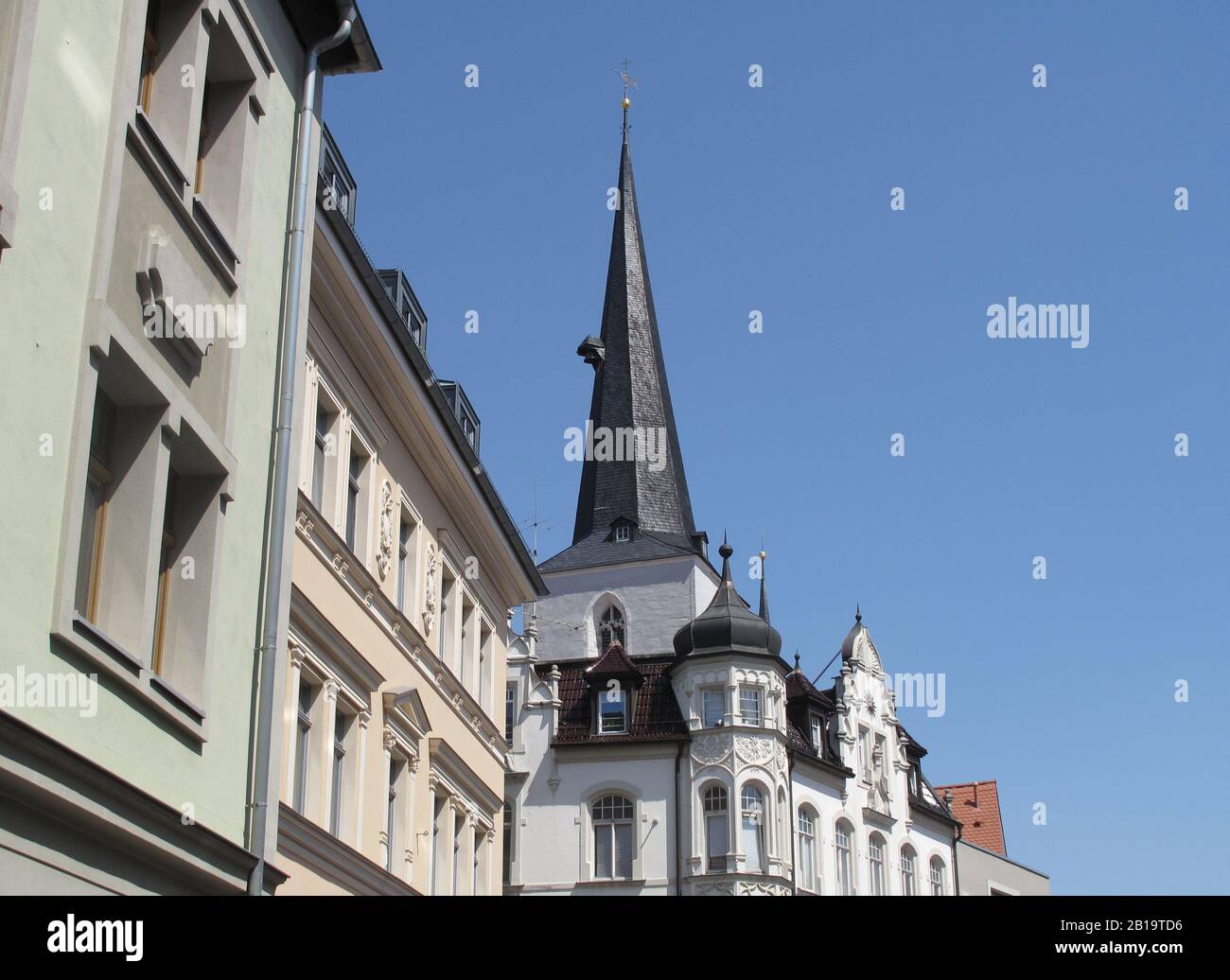 Weimar, Germany, old town architecture with historic buildings and the ...