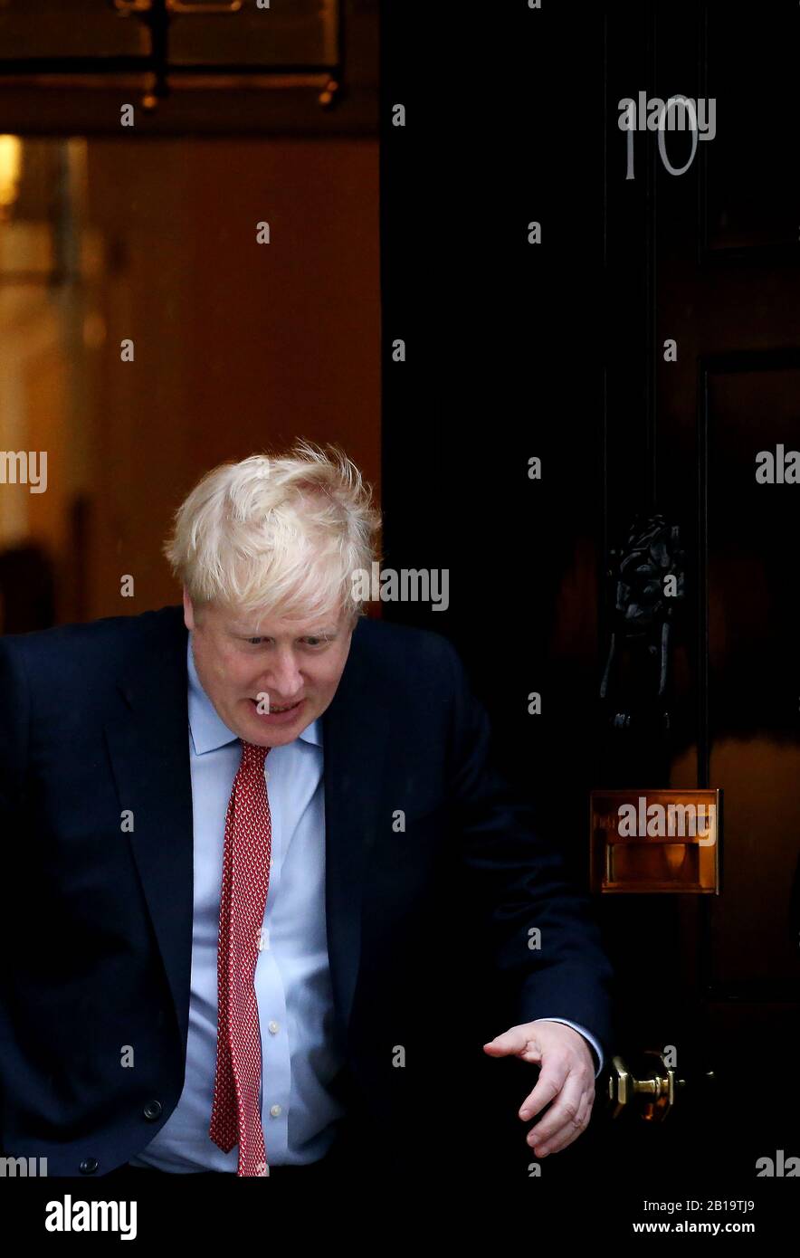 Prime Minister Boris Johnson greets Andrej Plenkovic, the Prime ...