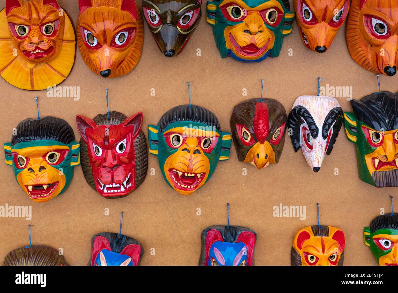 Ecuador Souvenir. Traditional Ecuadorian New Year's masks Stock Photo ...