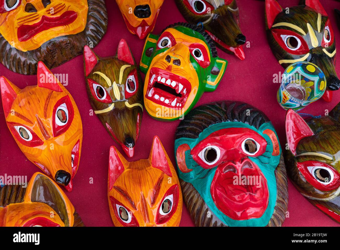 Ecuador Souvenir. Traditional Ecuadorian New Year's masks Stock Photo ...
