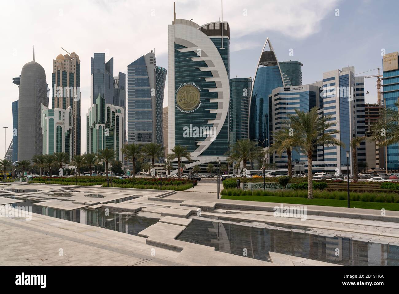 Buildings in the business district of Qatar's capital city, Doha Stock ...