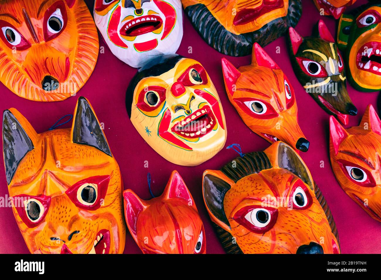Ecuador Souvenir. Traditional Ecuadorian New Year's masks Stock Photo ...