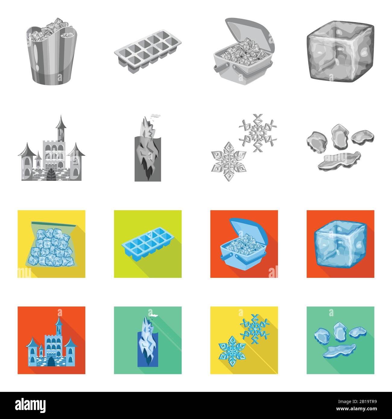 Isolated object of texture and frozen symbol. Set of texture and ...