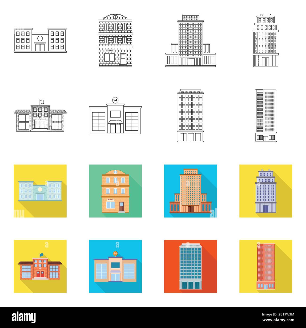 Vector design of municipal and center sign. Collection of municipal and ...