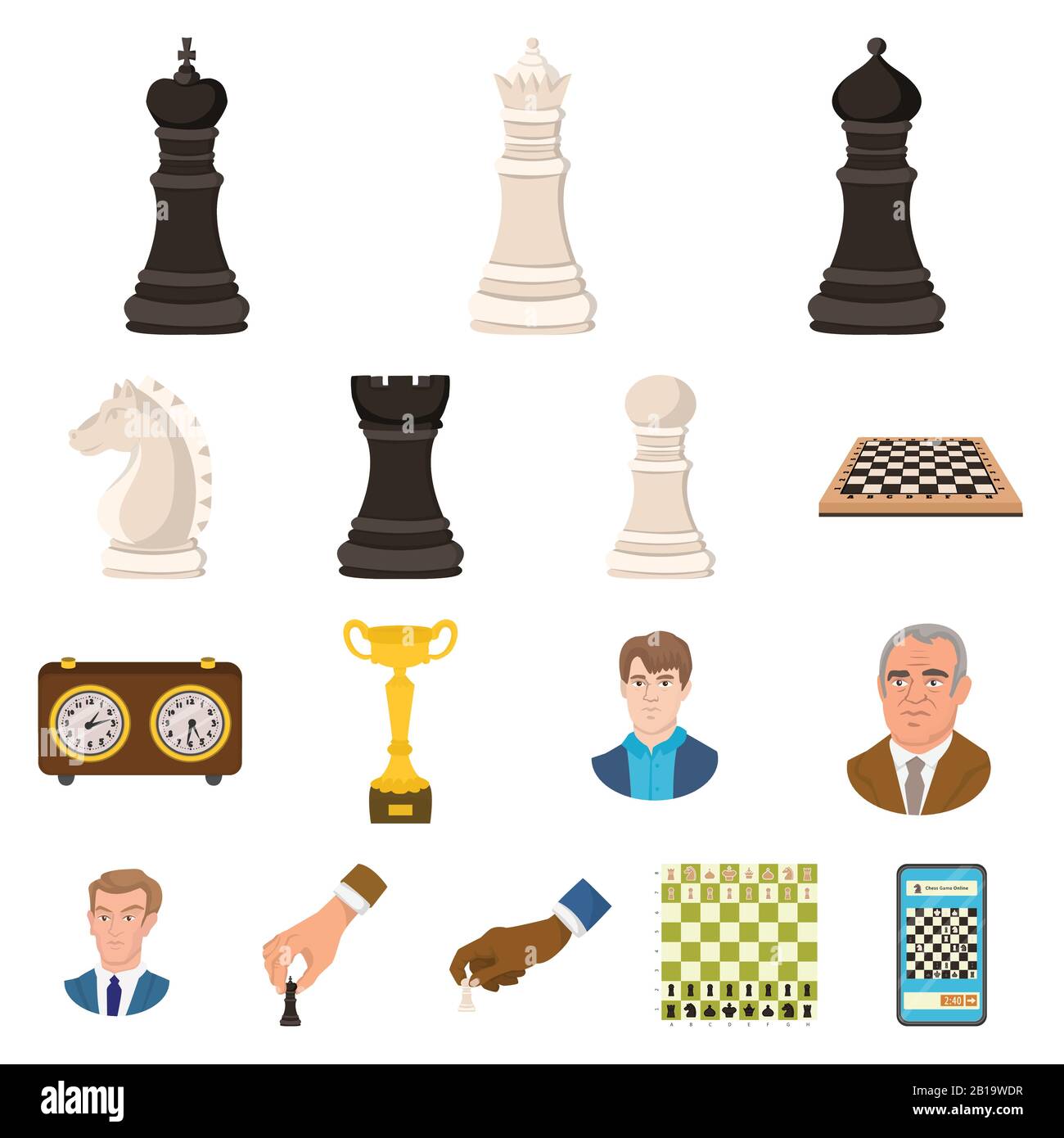 Vector illustration of chess and game icon. Collection of chess and ...