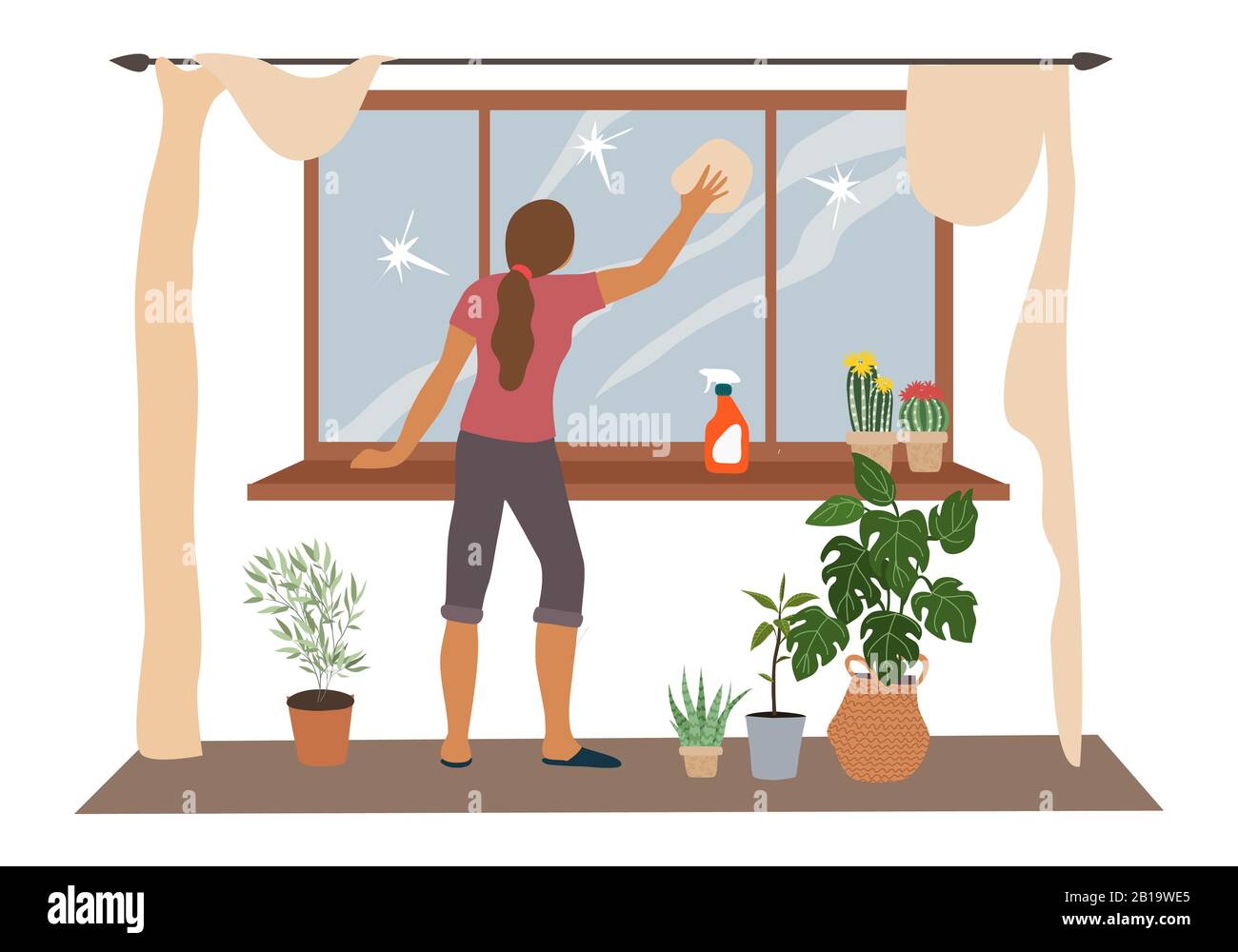 Spring cleaning in house Stock Vector Images - Alamy