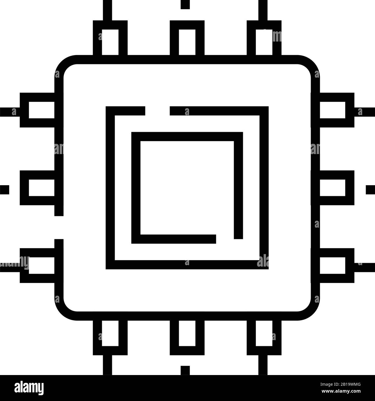 Cpu line icon, concept sign, outline vector illustration, linear symbol Stock Vector Image & Art ...
