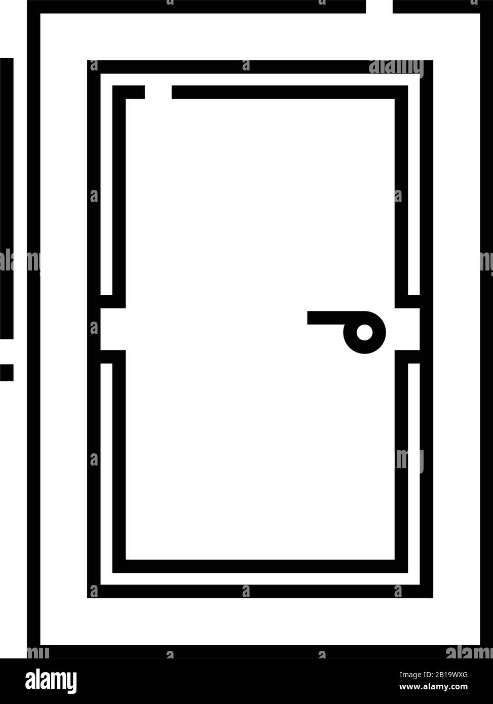 Door line icon, concept sign, outline vector illustration, linear ...