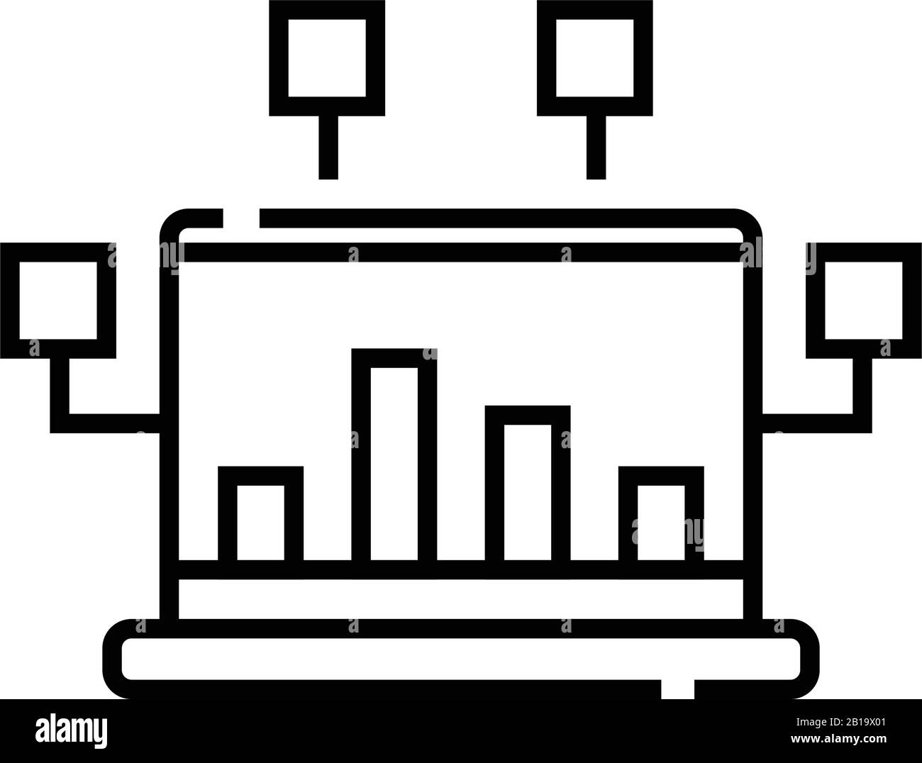 Data Connection Line Icon Concept Sign Outline Vector Illustration Linear Symbol Stock Vector