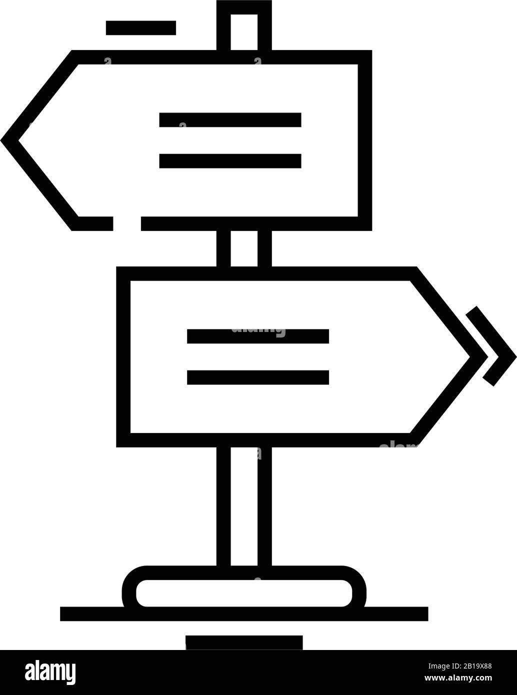 Destination guide line icon, concept sign, outline vector illustration ...