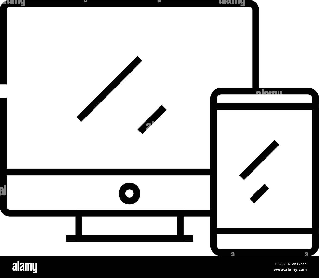 Devices line icon, concept sign, outline vector illustration, linear ...
