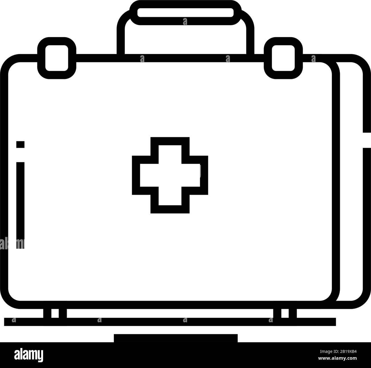 Doctor suitcase line icon, concept sign, outline vector illustration ...