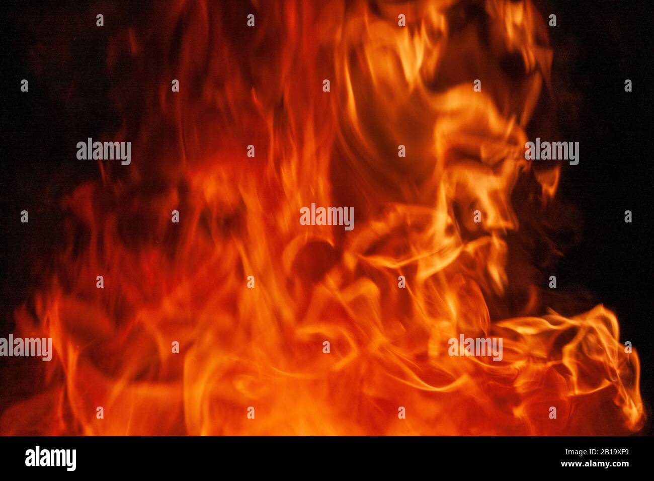 Texture of fire. Orange bright flame. Photo of a burning bonfire in a ...