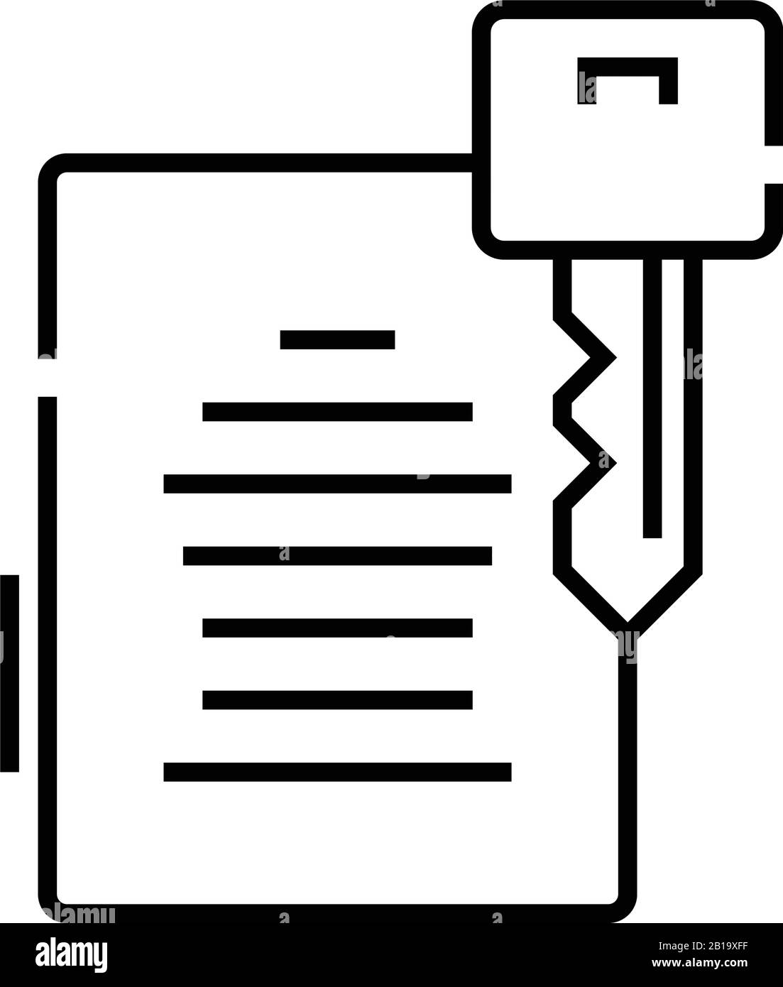 Confidential data line icon, concept sign, outline vector illustration ...