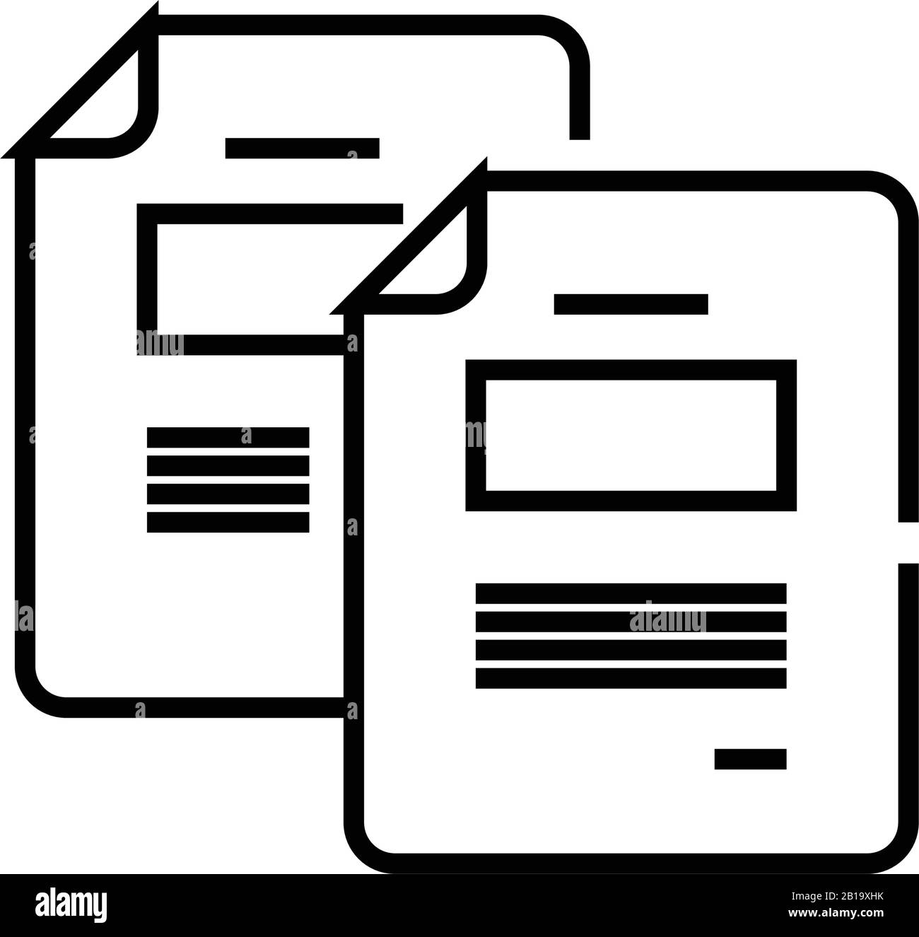 Documents line icon, concept sign, outline vector illustration, linear ...