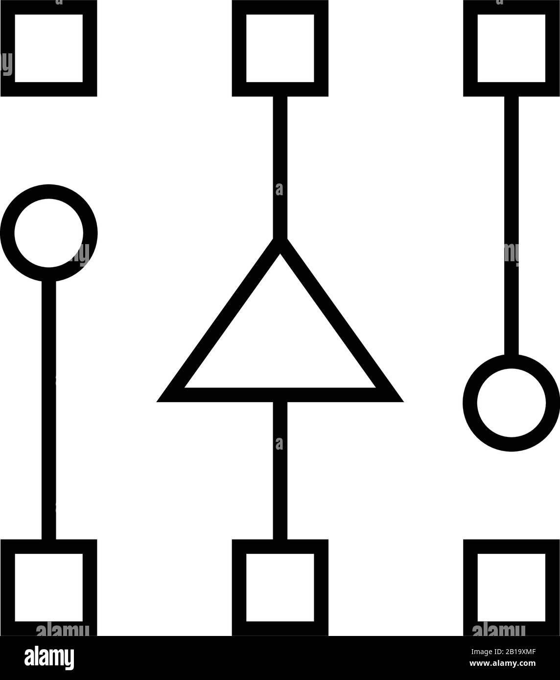 Connections line icon, concept sign, outline vector illustration ...