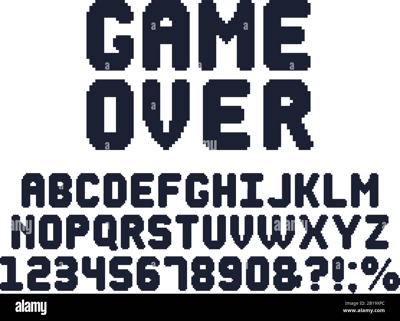 Computer 8 bit game font. Retro video games pixel alphabet, 80s gaming ... Computer 8 bit game font. Retro video games pixel alphabet, 80s gaming ...