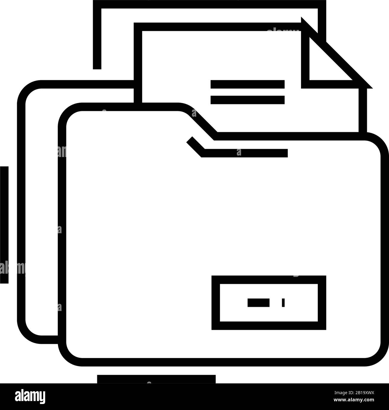 Documents line icon, concept sign, outline vector illustration, linear ...