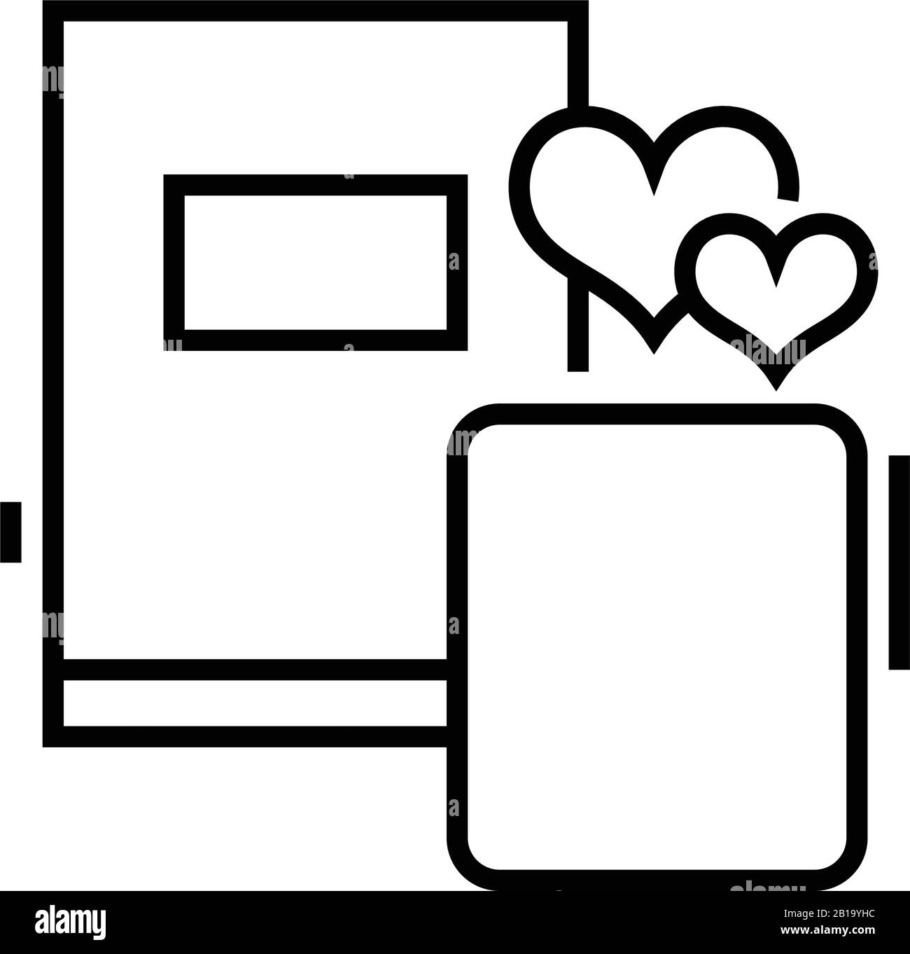 Diary notes line icon, concept sign, outline vector illustration ...