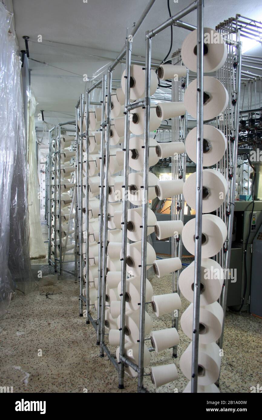 bobbins in textile factory Stock Photo - Alamy