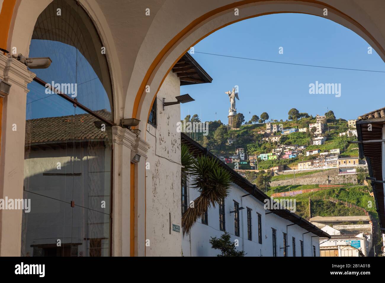 QUITO, ECUADOR - FEBRUARY 07, 2020: The main pedestrian street at ...