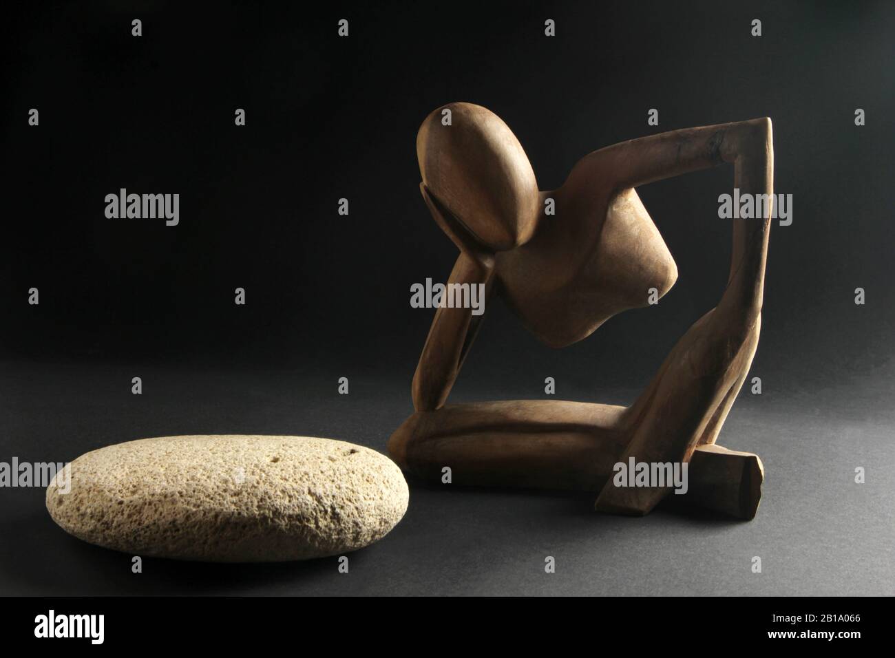wood decorative - thinking man Stock Photo - Alamy