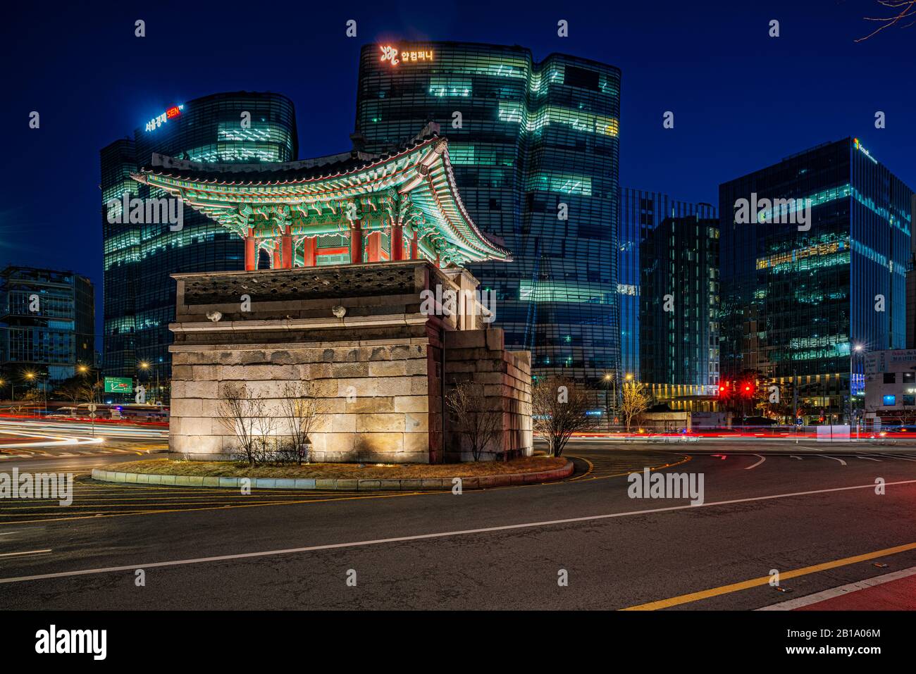 Seoul, South Korea - FEB 23 2020: Old architecture set against the ...