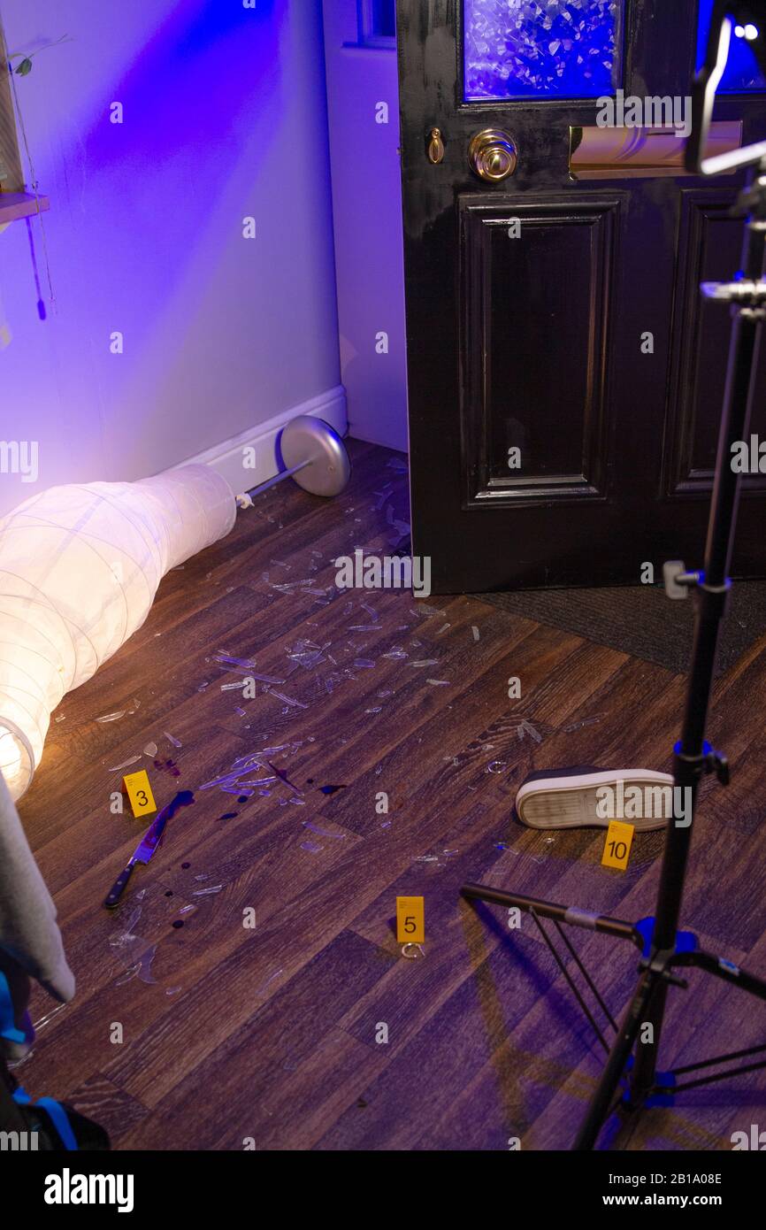 Homicide/Burglary - CSI Crime Scene Photography - Bloodied Weapons and ...