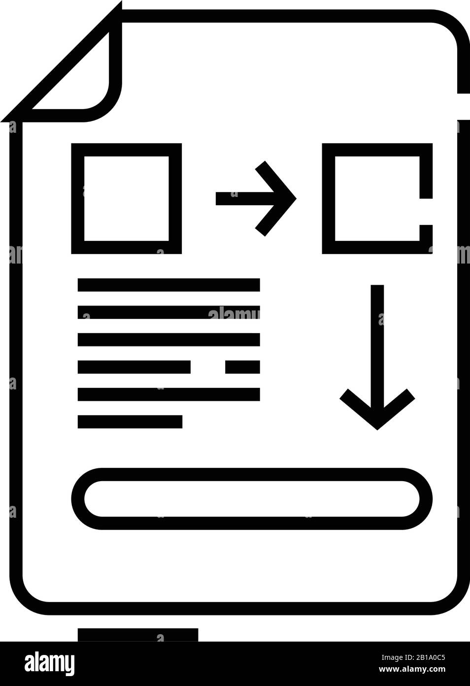 Document data line icon, concept sign, outline vector illustration ...
