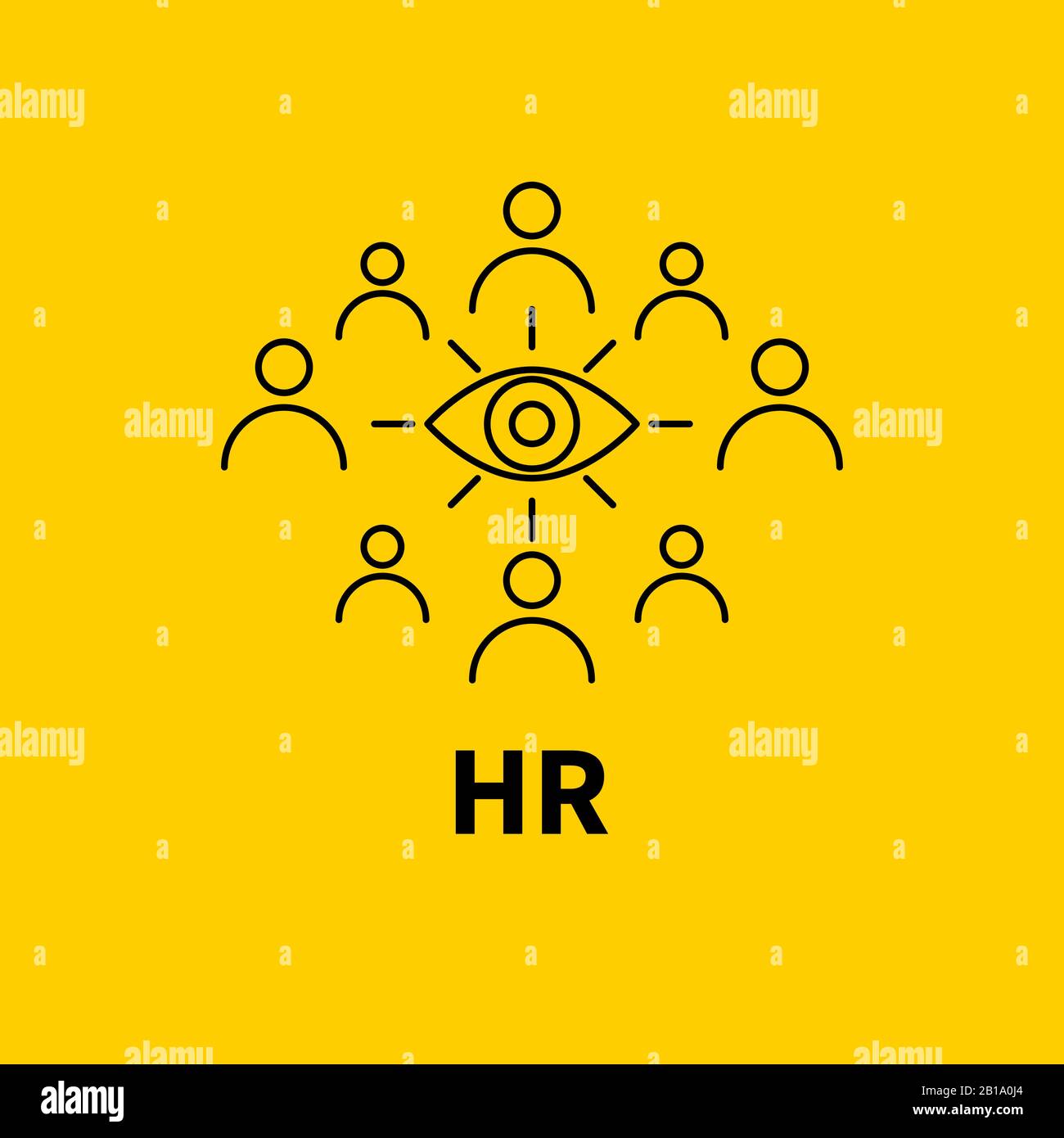 Search for candidates for work line icon, hr agency logo, vector ...