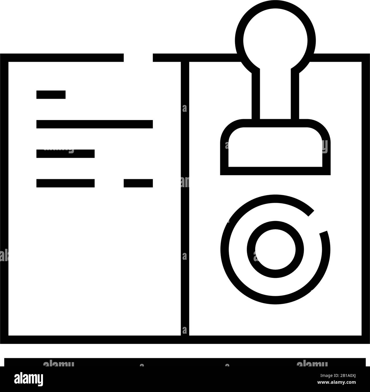 Director stamp line icon, concept sign, outline vector illustration ...