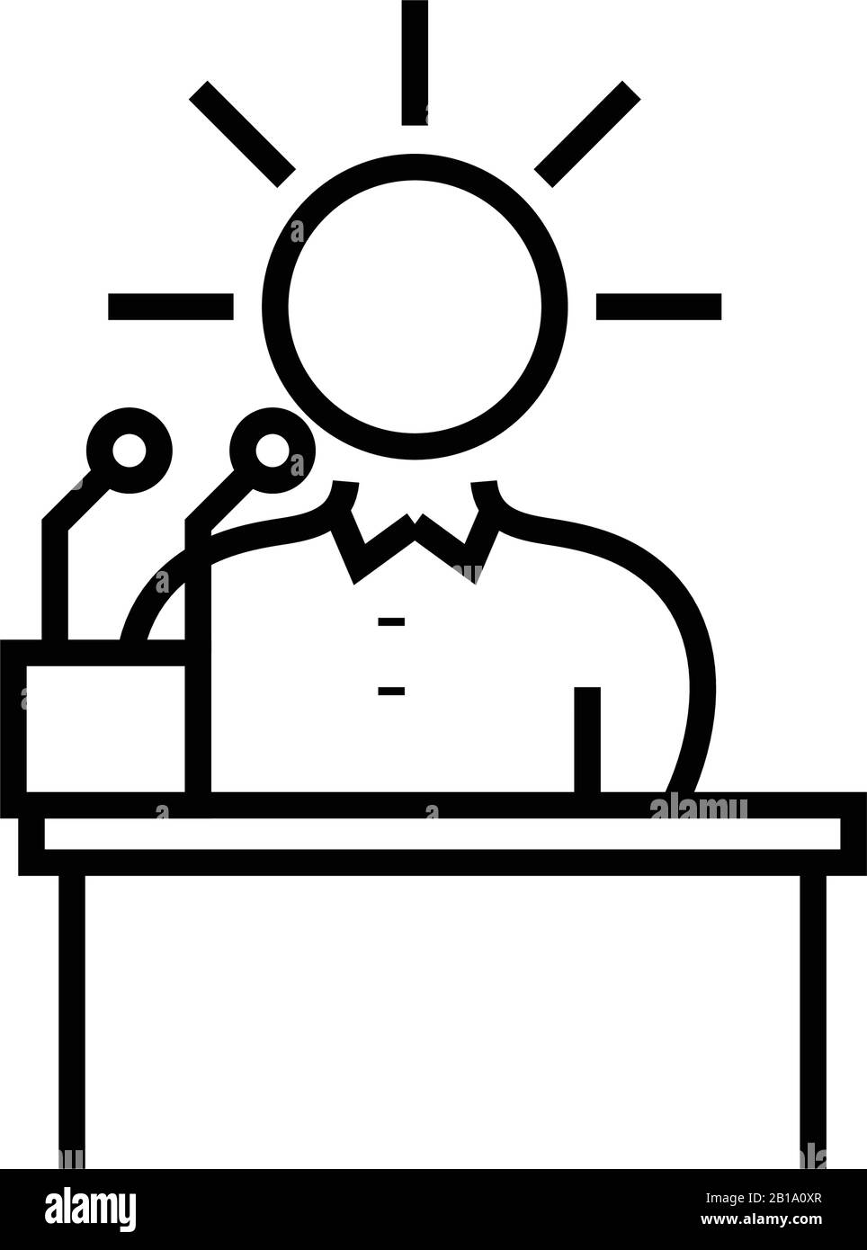 Director speech line icon, concept sign, outline vector illustration ...