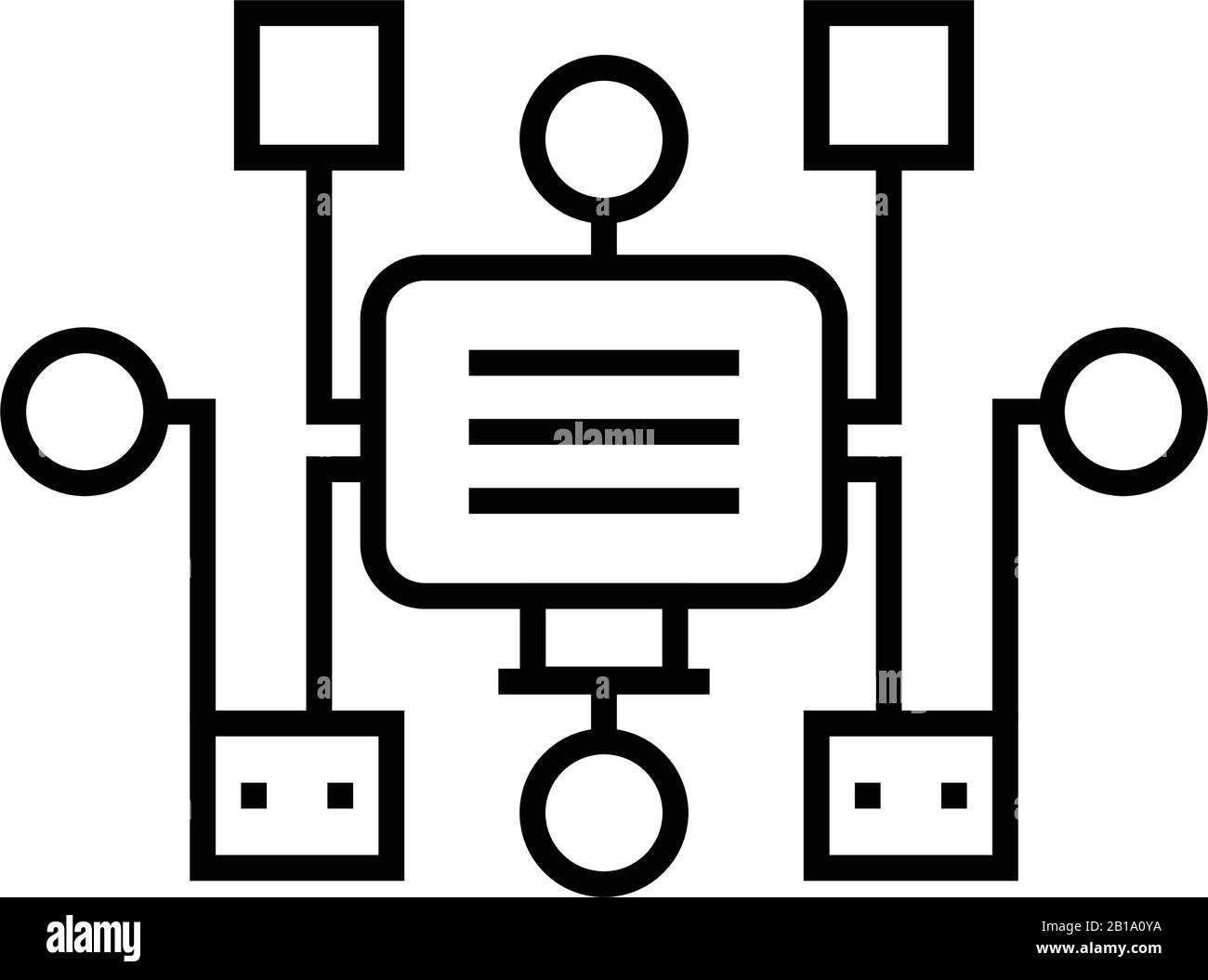 Connection line icon, concept sign, outline vector illustration, linear ...