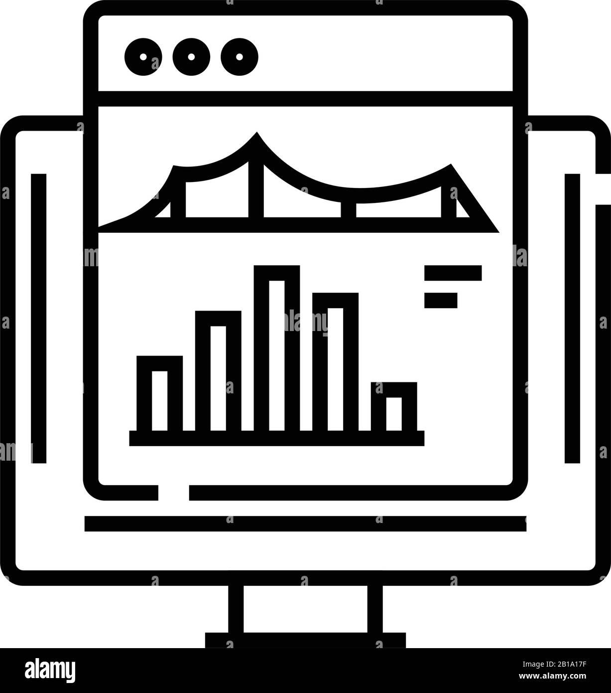 Diagram data line icon, concept sign, outline vector illustration ...