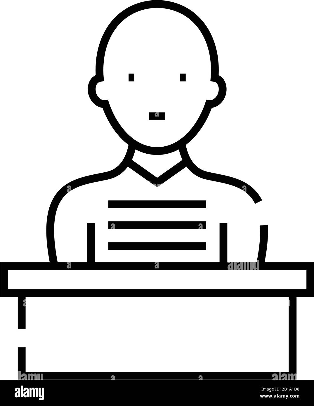 Defendant line icon, concept sign, outline vector illustration, linear ...