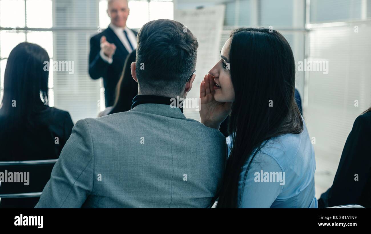 colleagues discuss something during a business presentation Stock Photo ...