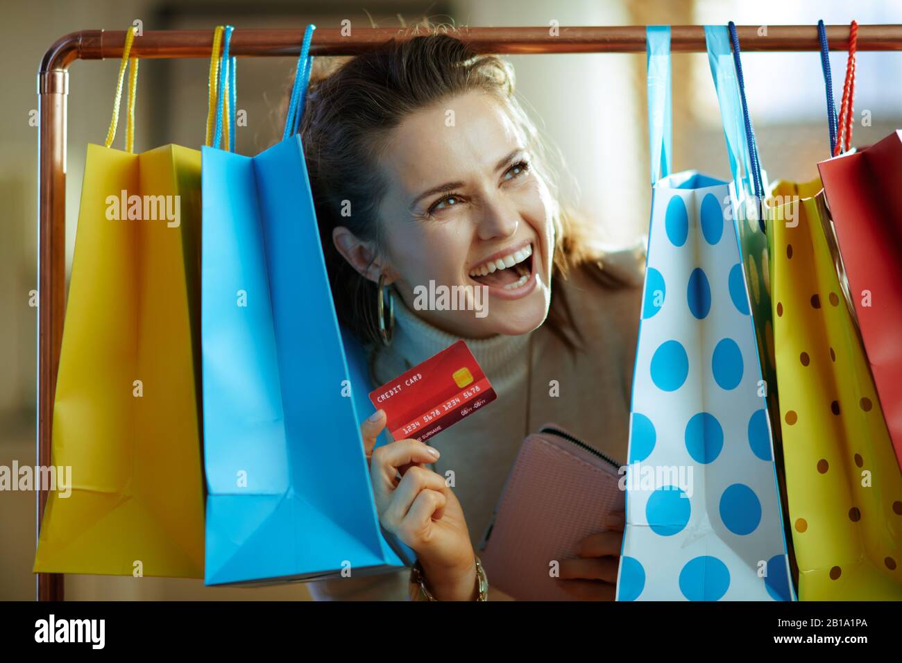 Smart woman out shopping hi-res stock photography and images - Alamy