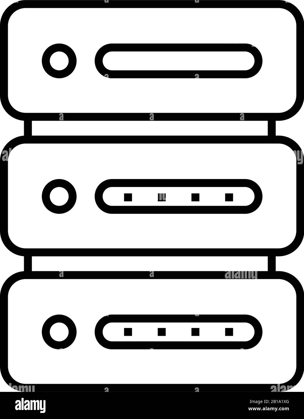 Data servers line icon, concept sign, outline vector illustration ...