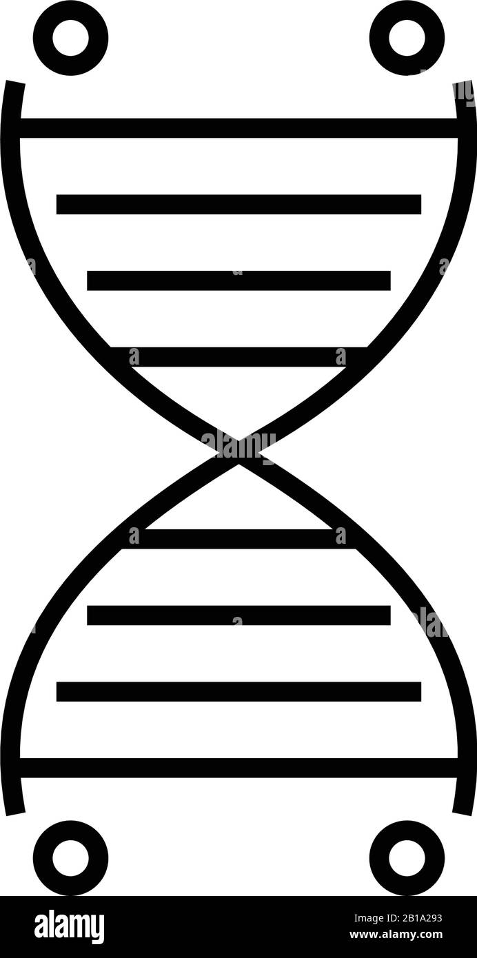 Dna chain line icon, concept sign, outline vector illustration, linear ...